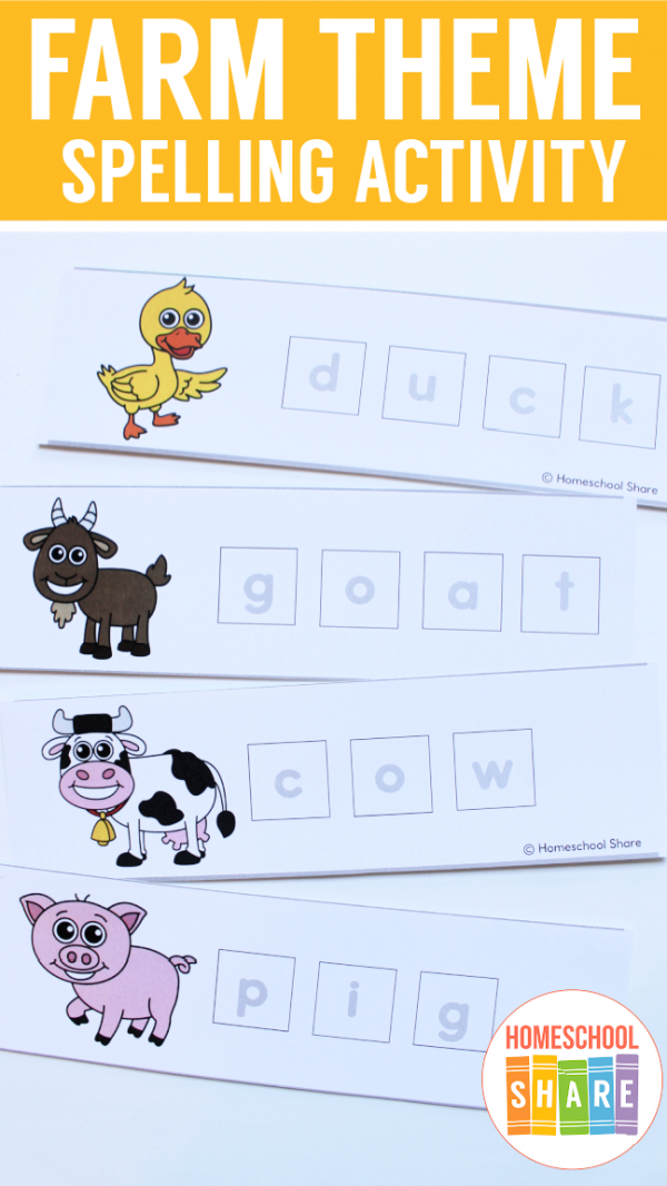 Fun Spelling Activity for a Farm Theme - Homeschool Share