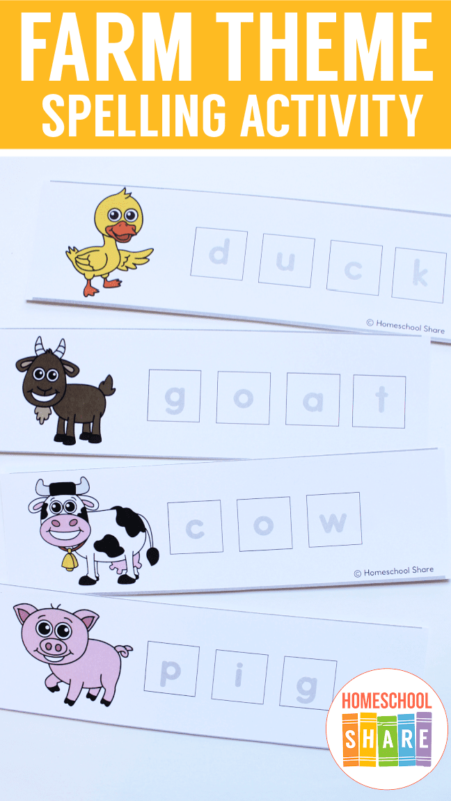 Fun Spelling Activity for a Farm Theme - Homeschool Share