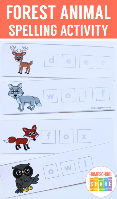 Fun Spelling Activity for Forest Animals - Homeschool Share