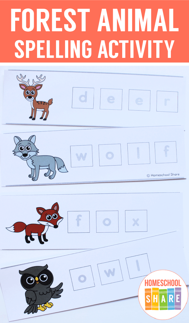 Fun Spelling Activity for Forest Animals - Homeschool Share