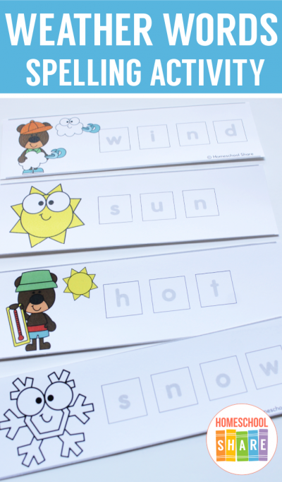Fun Spelling Activity for Weather Words - Homeschool Share
