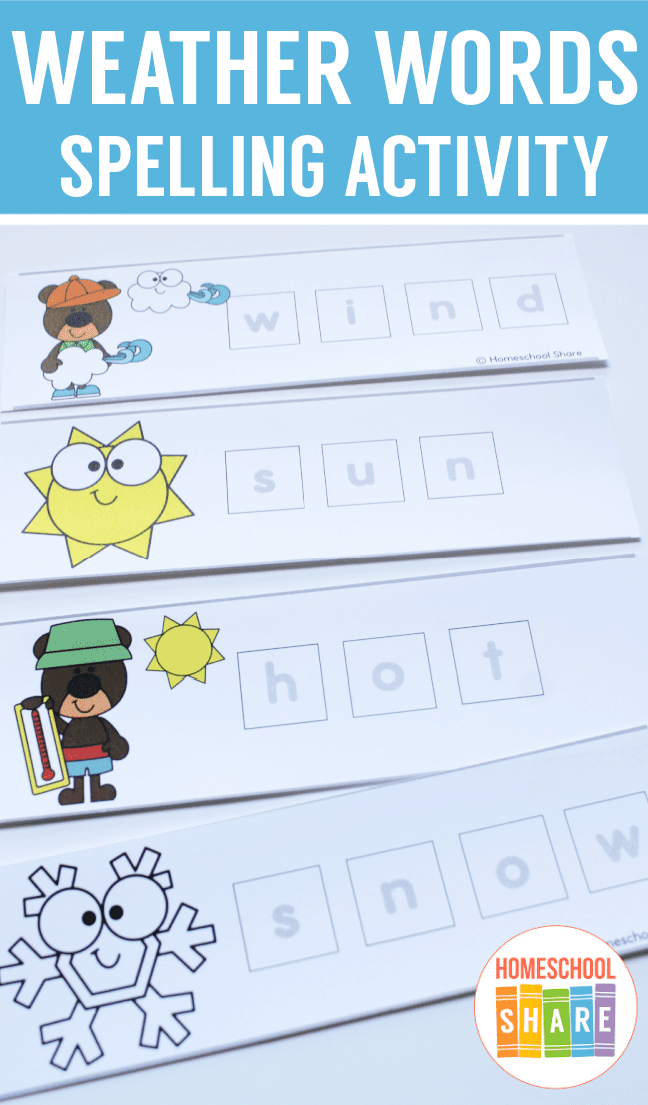 Fun Spelling Activity for Weather Words - Homeschool Share