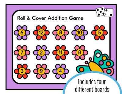 Free Insect Roll and Cover Dice Game Set - Homeschool Share