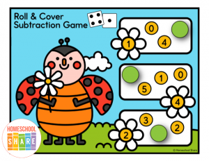 Free Insect Roll and Cover Dice Game Set - Homeschool Share