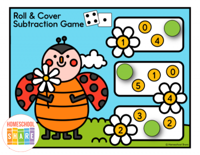 Free Insect Roll and Cover Dice Game Set - Homeschool Share