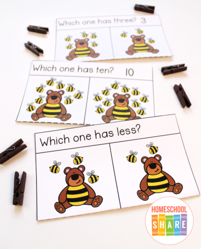 Bear Counting Clip Cards (free!) - Homeschool Share