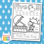 Weather Themed Printable Number Tracing Worksheets - Homeschool Share