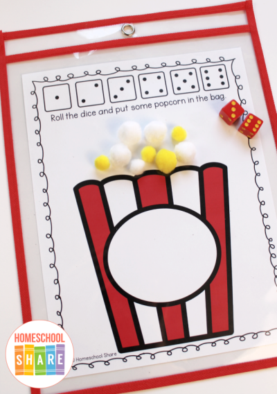 Free Popcorn Counting Mat - Homeschool Share