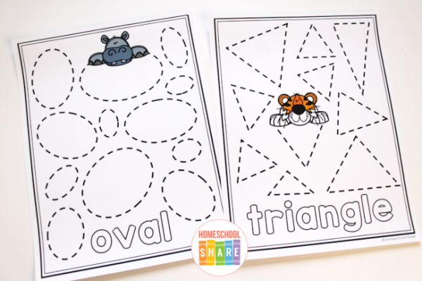 Free Zoo Shapes Tracing Worksheets - Homeschool Share