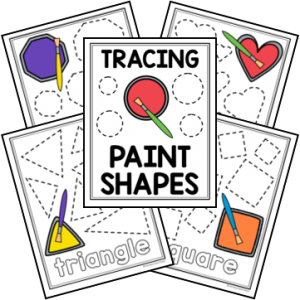Paint Shapes Tracing Worksheets - Homeschool Share