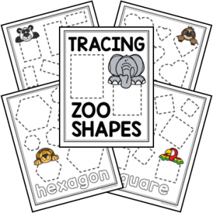 Free Zoo Shapes Tracing Worksheets - Homeschool Share