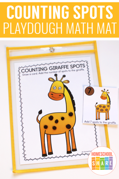 Giraffe Playdough Math Mat (count from 1-20!) - Homeschool Share