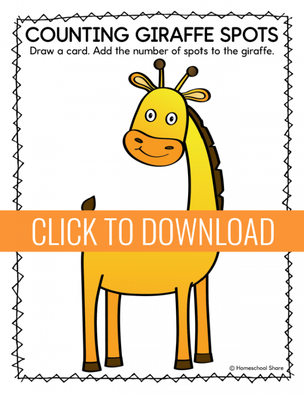 Giraffe Playdough Math Mat (count from 1-20!) - Homeschool Share
