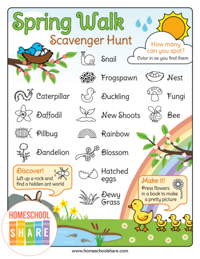 Free Spring Scavenger Hunt Printable - Homeschool Share
