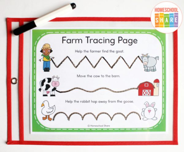Farm Friends Tracing Pages - Homeschool Share