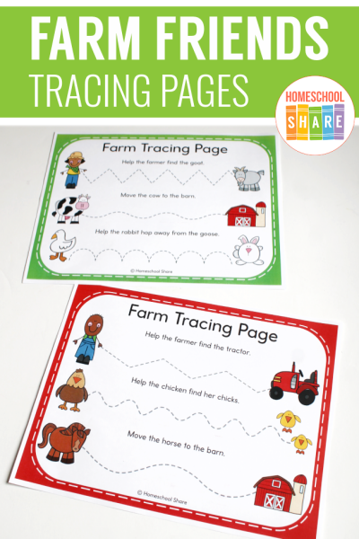 Farm Friends Tracing Pages - Homeschool Share
