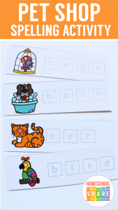 Fun Spelling Activity for Pet Shop Words - Homeschool Share