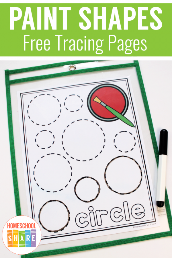 Paint Shapes Tracing Worksheets - Homeschool Share