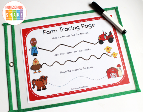 Farm Friends Tracing Pages - Homeschool Share