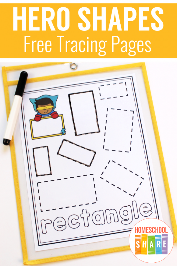 Super Hero Shapes Tracing Worksheets (free!) - Homeschool Share