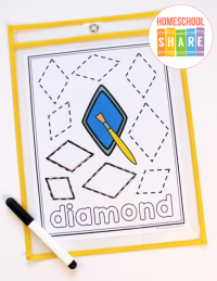 Paint Shapes Tracing Worksheets - Homeschool Share