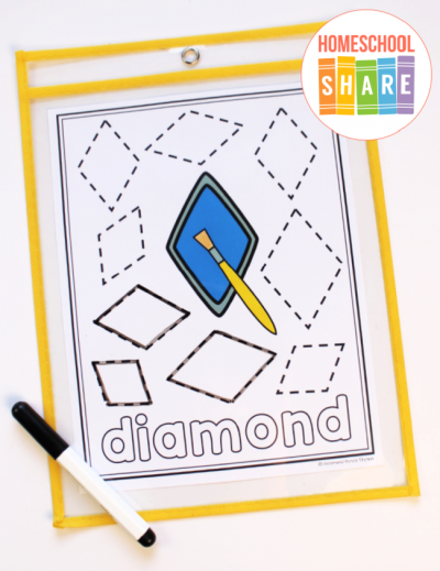 Paint Shapes Tracing Worksheets - Homeschool Share
