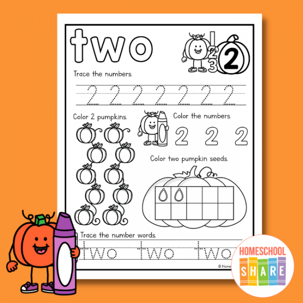 Free Pumpkin Counting Worksheets - Homeschool Share