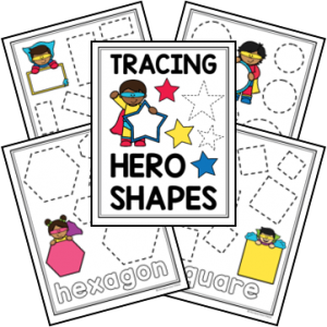 Super Hero Shapes Tracing Worksheets (free!) - Homeschool Share