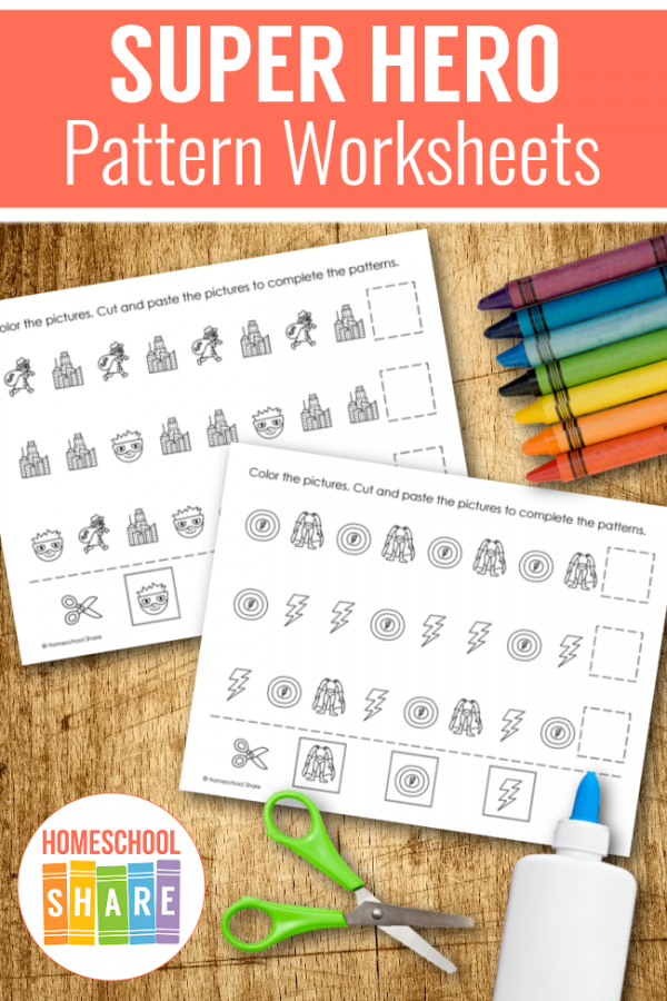 Free Superhero Pattern Worksheets - Homeschool Share