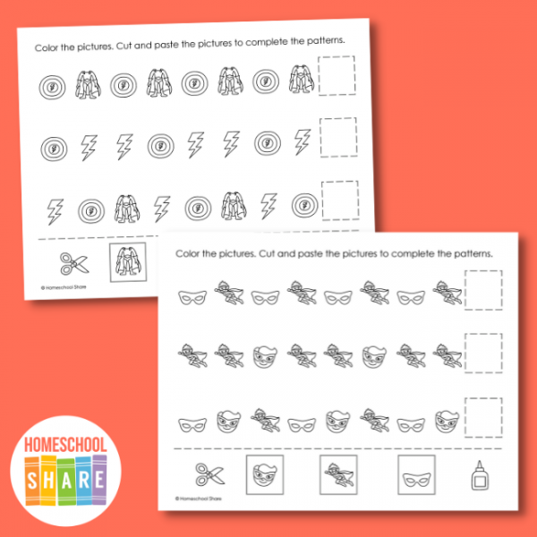 Free Superhero Pattern Worksheets - Homeschool Share