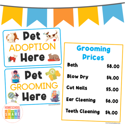Free Pet Shop Dramatic Play Printables - Homeschool Share