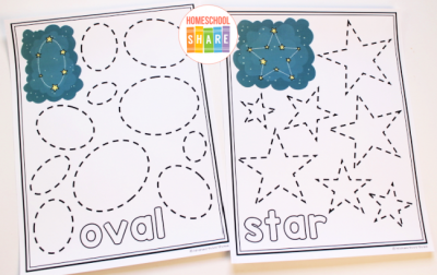 Space Shapes Tracing Worksheets (free!) - Homeschool Share