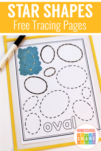 Space Shapes Tracing Worksheets (free!) - Homeschool Share
