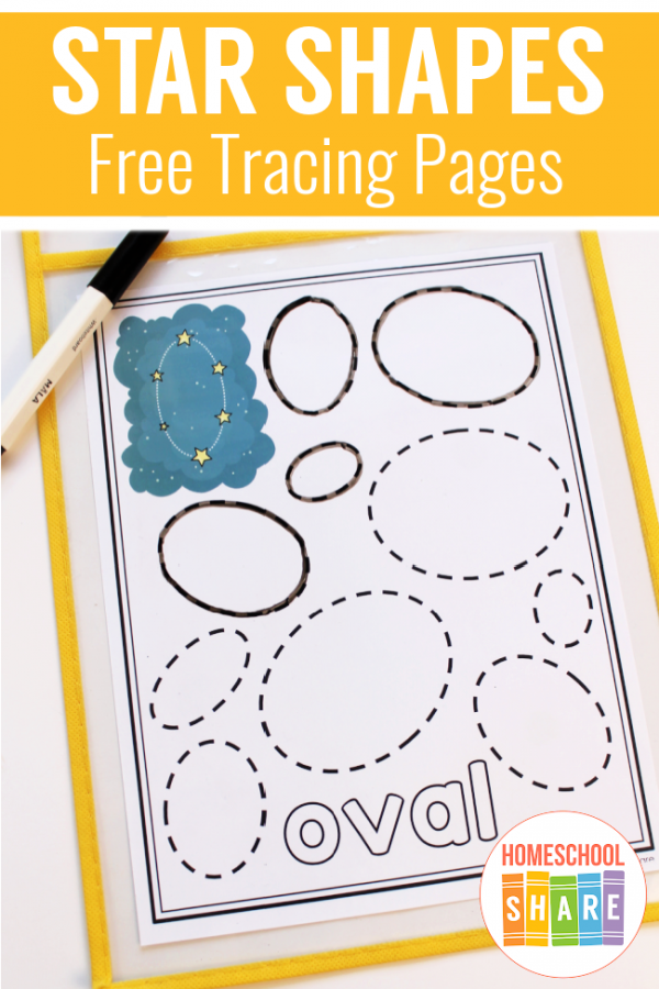 Space Shapes Tracing Worksheets (free!) - Homeschool Share