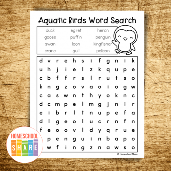 Free Birds Word Search - Homeschool Share
