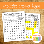 Big Cats Word Search - Homeschool Share