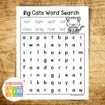 Big Cats Word Search - Homeschool Share