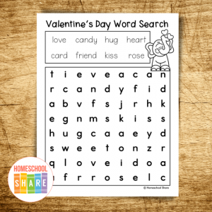 Free Valentine Word Search - Homeschool Share