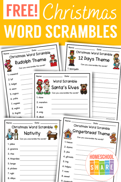 Free Christmas Word Scramble - Homeschool Share