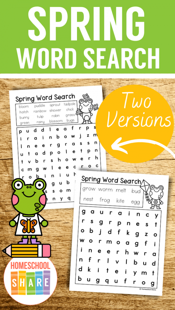 Free Spring Word Search Printables - Homeschool Share