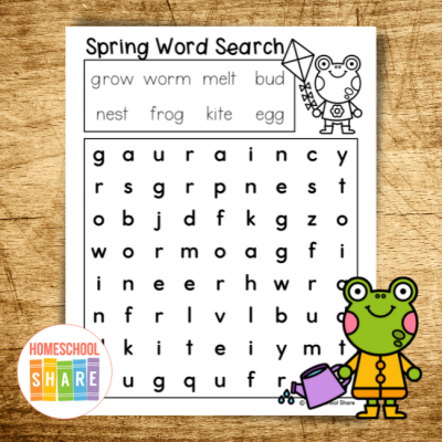Free Spring Word Search Printables - Homeschool Share