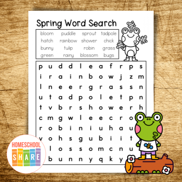 Free Spring Word Search Printables - Homeschool Share