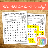 Free Valentine Word Search - Homeschool Share