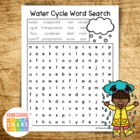 Free Water Cycle Word Search - Homeschool Share