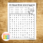 Free Birds Word Search - Homeschool Share