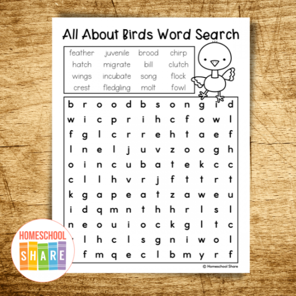 Free Birds Word Search - Homeschool Share