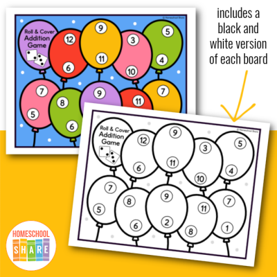 Circus Roll and Cover Math Games - Homeschool Share