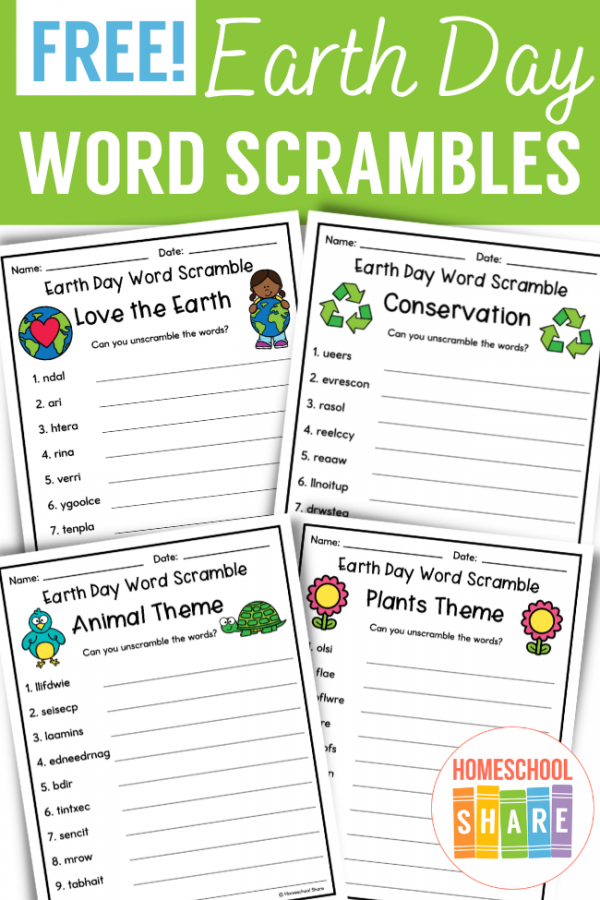Earth Day Word Scramble (Free!) - Homeschool Share