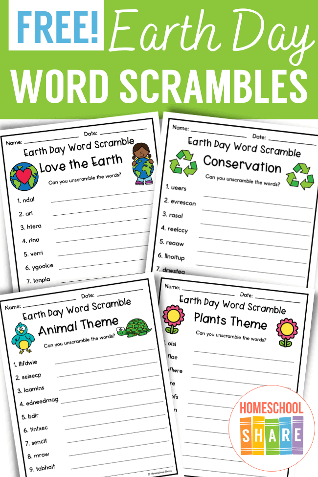 Earth Day Word Scramble Free Homeschool Share