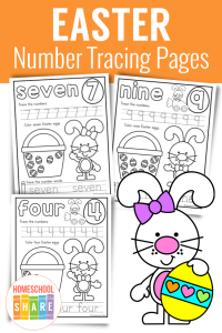 Easter Number Tracing Worksheets - Homeschool Share